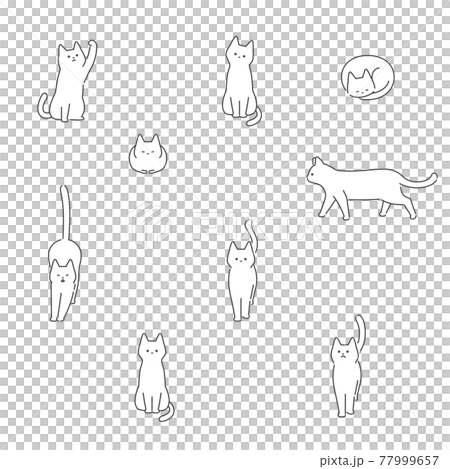 Family cat pose set - Stock Illustration [77999657] - PIXTA