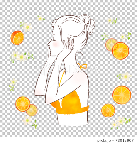 香りを楽しむ女性のイラスト素材 [78012907] - PIXTA