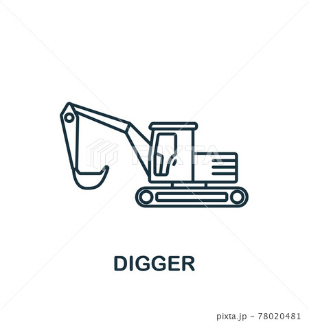 Digger icon. Simple line element Digger symbol...のイラスト素材 [78020481] - PIXTA