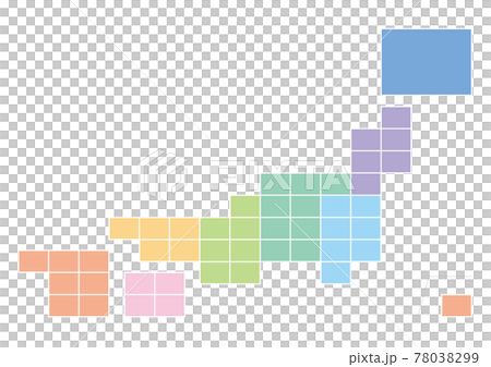 Block style map of Japan illustration material - Stock Illustration ...
