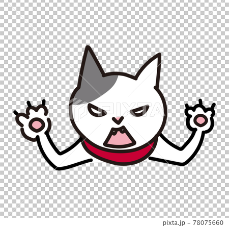 Illustration of the upper body of an angry cat - Stock Illustration ...