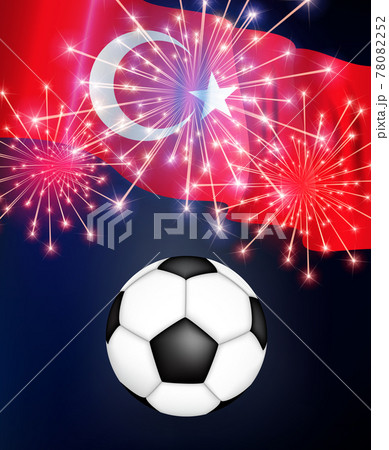 Football game background Turkey with flag....のイラスト素材 [78082252] - PIXTA