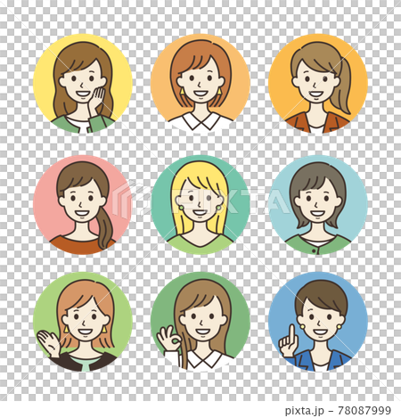 Smile woman icon 1 simple illustration material - Stock Illustration ...