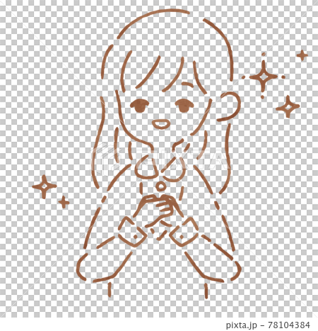 Simple and cute hand-painted female line... - Stock Illustration ...
