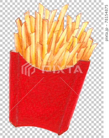 Hand-painted food and drink menu French fries - Stock Illustration ...