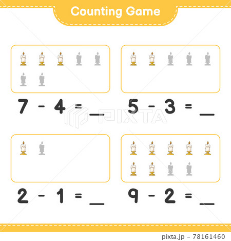 Counting game, count the number of Candle and...のイラスト素材 [78161460] - PIXTA