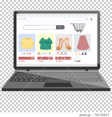 Women's fashion mail order site screen... - Stock Illustration ...