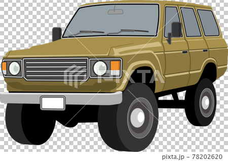 Cute retro SUV four-wheel drive illustration - Stock Illustration ...