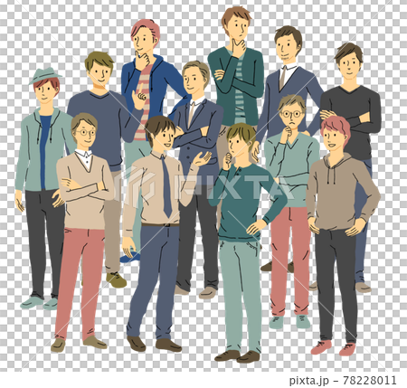 Multiple young men poses - Stock Illustration [78228011] - PIXTA