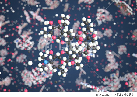 Molecule of Clarithromycin. Molecular model,...のイラスト素材 [78254099] - PIXTA