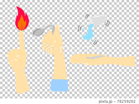 Illustration set of hands that use supernatural... - Stock Illustration ...