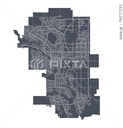 Calgary map. Detailed map of Calgary city...のイラスト素材 [78277251] - PIXTA