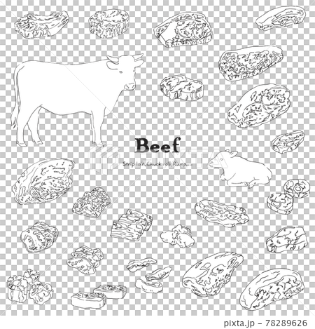 Wagyu beef illustration set-hand-drawn line... - Stock Illustration ...
