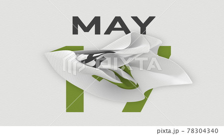 May 17 date behind torn page of a calendar, 3d...のイラスト素材 [78304340] - PIXTA
