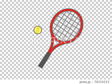 Red tennis racket and tennis ball - Stock Illustration [78310153] - PIXTA