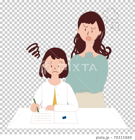 Girls who hate studying and women who get angry - Stock Illustration ...