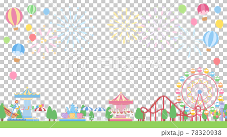 Cute amusement park frame_illustration... - Stock Illustration ...