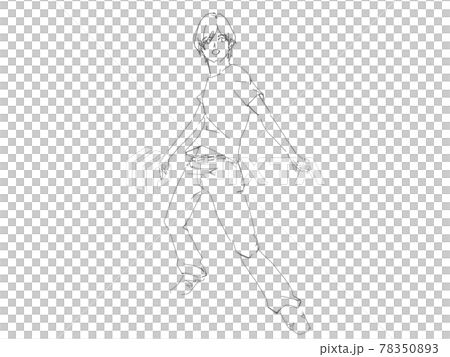 Male character line drawing - Stock Illustration [78350893] - PIXTA
