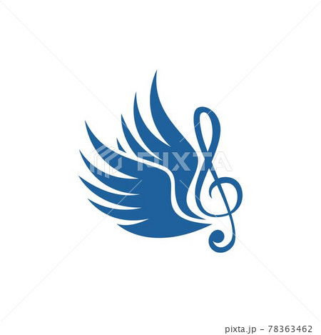 Music note wing logo vectoのイラスト素材 [78363462] - PIXTA
