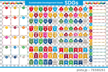 Number icons and frames using 17 colors of SDGs - Stock Illustration ...