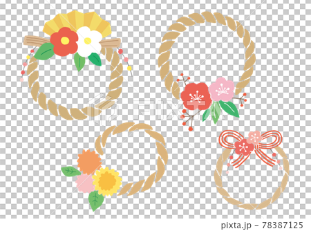 Hand-painted shimenawa illustration set (color... - Stock Illustration ...