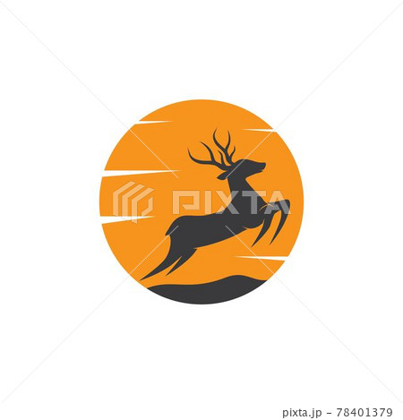 Deer ilustration logo vectorのイラスト素材 [78401379] - PIXTA