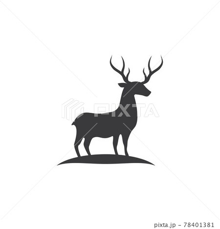 Deer ilustration logo vectorのイラスト素材 [78401381] - PIXTA