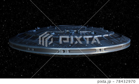 Disc shaped alien spaceship.のイラスト素材 [78432970] - PIXTA
