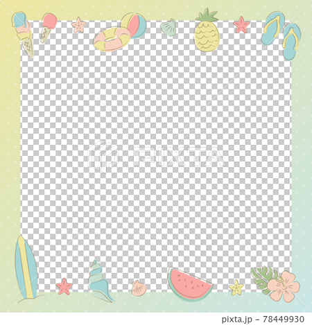 Summer item frame (square) - Stock Illustration [78449930] - PIXTA