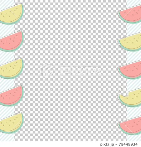 Summer watermelon frame (square) - Stock Illustration [78449934] - PIXTA