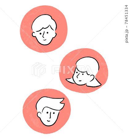 男女三人のアイコンのイラスト素材 [78451334] - PIXTA