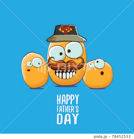 happy fathers day greeting card with cartoon...のイラスト素材 [78452533] - PIXTA