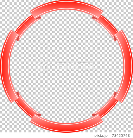 Round frame material with red ribbon with steps - Stock Illustration ...