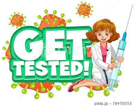 Get Tested font in cartoon style with a female...のイラスト素材 [78470353] - PIXTA