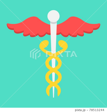 Caduceus flat icon, medicine and healthcareのイラスト素材 [78513244] - PIXTA