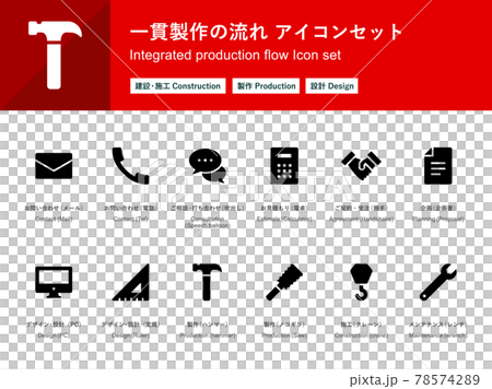Integrated production flow Icon set... - Stock Illustration [78574289 ...