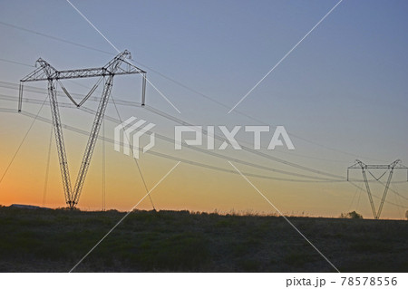 Ekibastuz-Kokshetau power transmission line-a...の写真素材 [78578556] - PIXTA