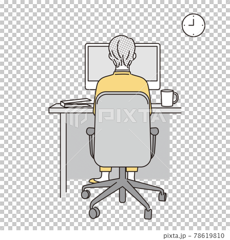 Simple illustration woman working - Stock Illustration [78619810] - PIXTA
