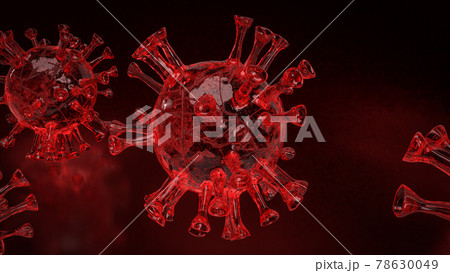 The red corona virus for medical concept 3d...のイラスト素材 [78630049] - PIXTA