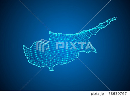 Abstract digital map of cyprus with particles...のイラスト素材 [78630767] - PIXTA