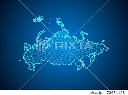 Abstract digital map of russia with particles...のイラスト素材 [78631108] - PIXTA