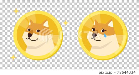 Dogecoin DOGE Happy / sad illustration set (no... - Stock Illustration ...