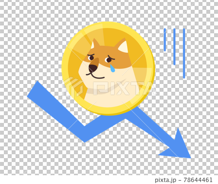 Dogecoin DOGE Sad illustration (no main line) - Stock Illustration ...