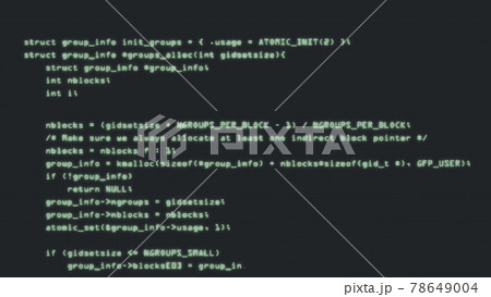 Programming code running down a computer screen...のイラスト素材 [78649004 ...