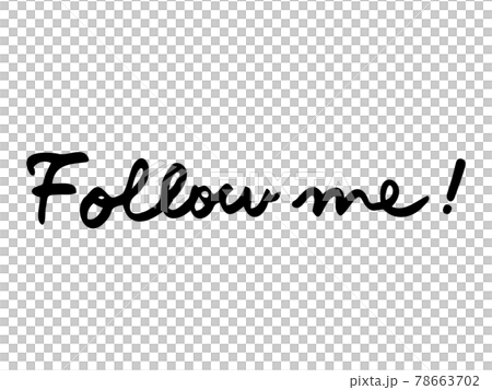 Follow me with cute characters / handwritten... - Stock Illustration ...