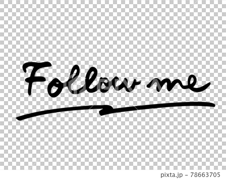 Follow me with cute characters / handwritten... - Stock Illustration ...