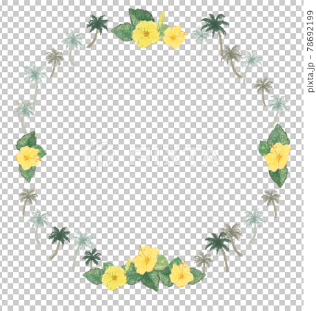 frame, hibiscus, flower - Stock Illustration [78692199] - PIXTA