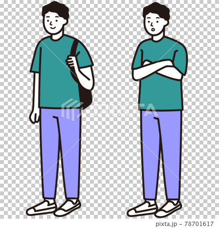 Whole body vector illustration of a young man... - Stock Illustration ...