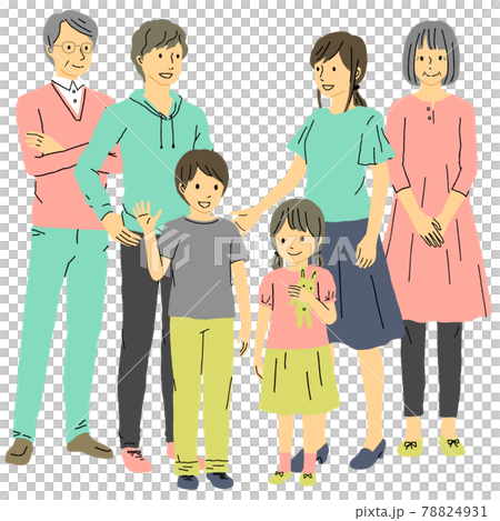 Illustration of a 3rd generation family - Stock Illustration [78824931 ...