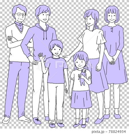 Illustration of a 3rd generation family - Stock Illustration [78824934 ...